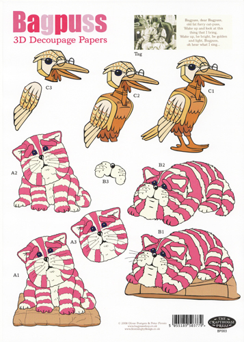 Bagpuss & Professor Yaffle 03 3D Step by Step Decoupage, Jacques Crafts