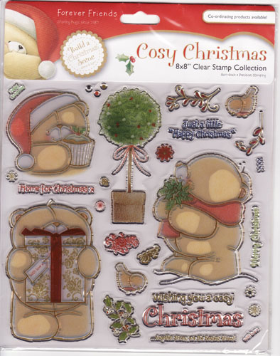 Forever Friends Cosy Christmas 8 x 8 Clear Rubber Stamp, Jacques Crafts